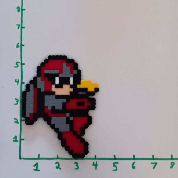 Perler, Megaman | Wall Decor | Perler Bead Art Of Proto Man From The ...